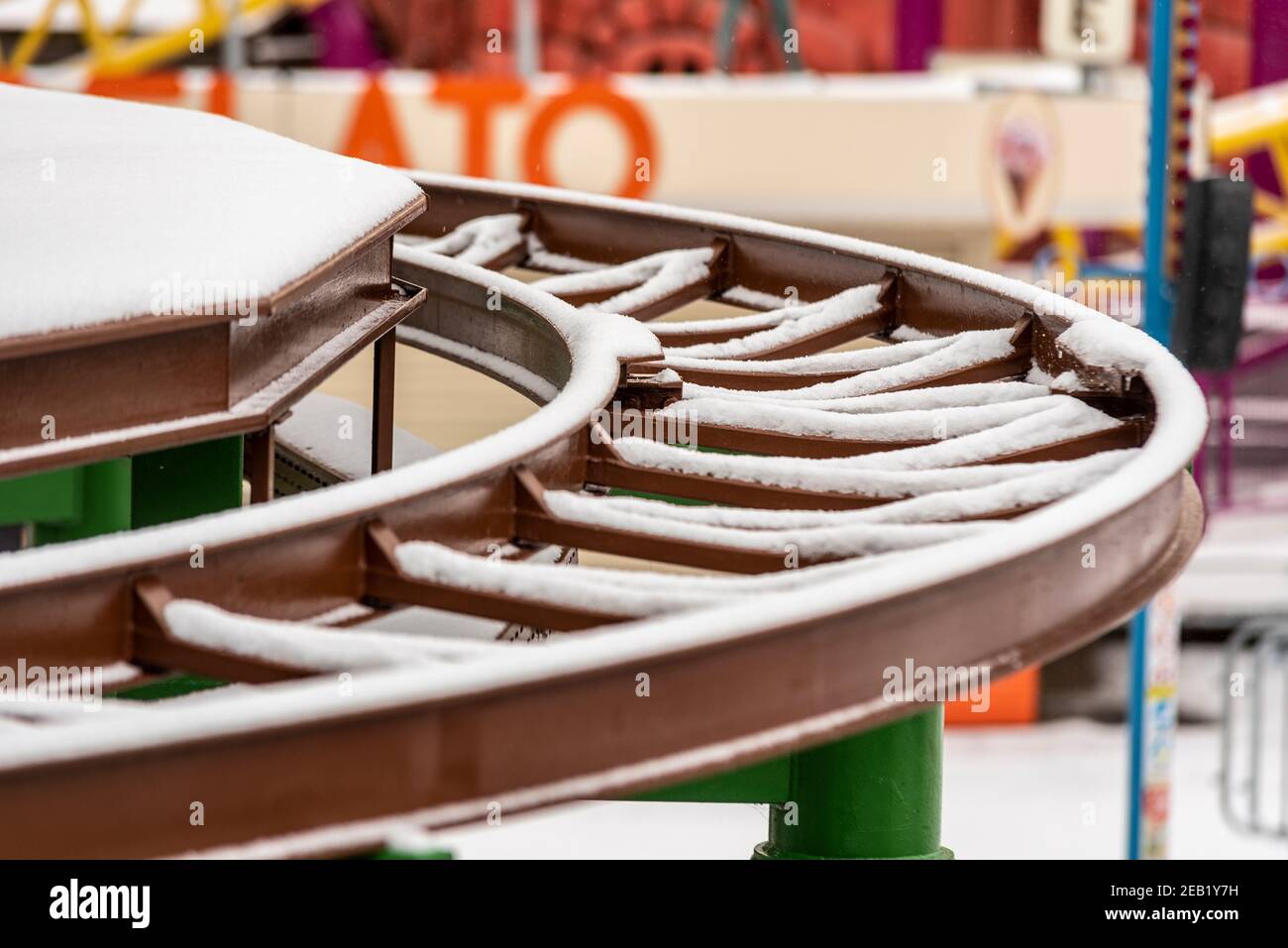 Rollercoaster tracks in Adventure Island theme park in Southend on Sea ...