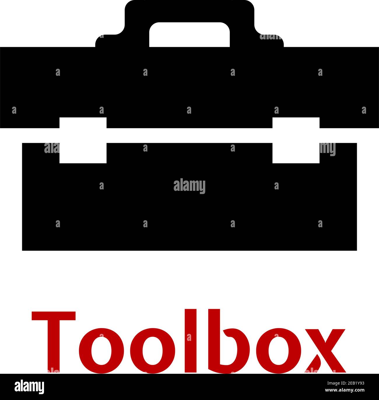 Toolbox black icon silhouette as close box with tools isolated on white background Stock Vector ...