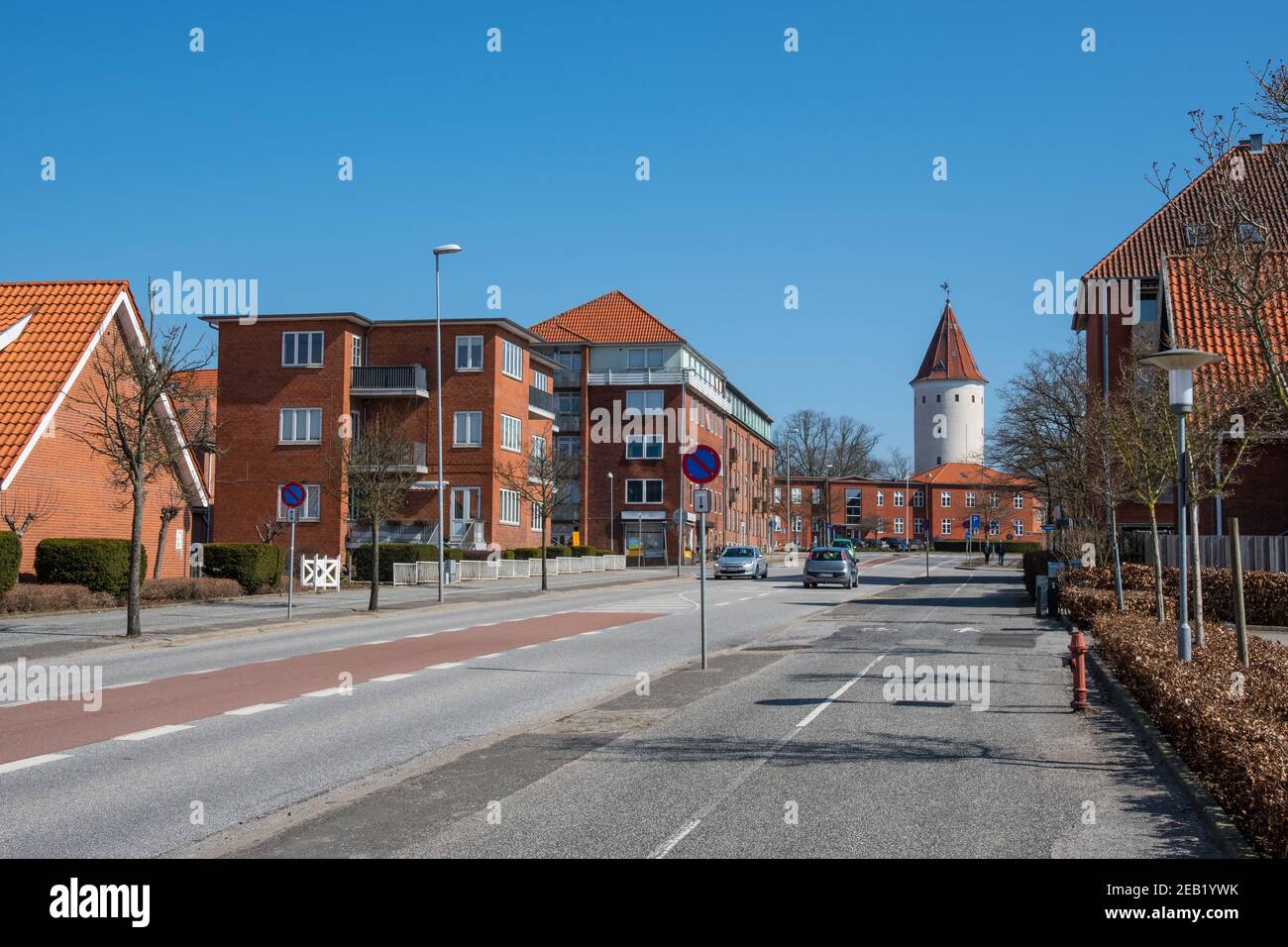 Town street of Ringsted in Denmark Stock Photo - Alamy