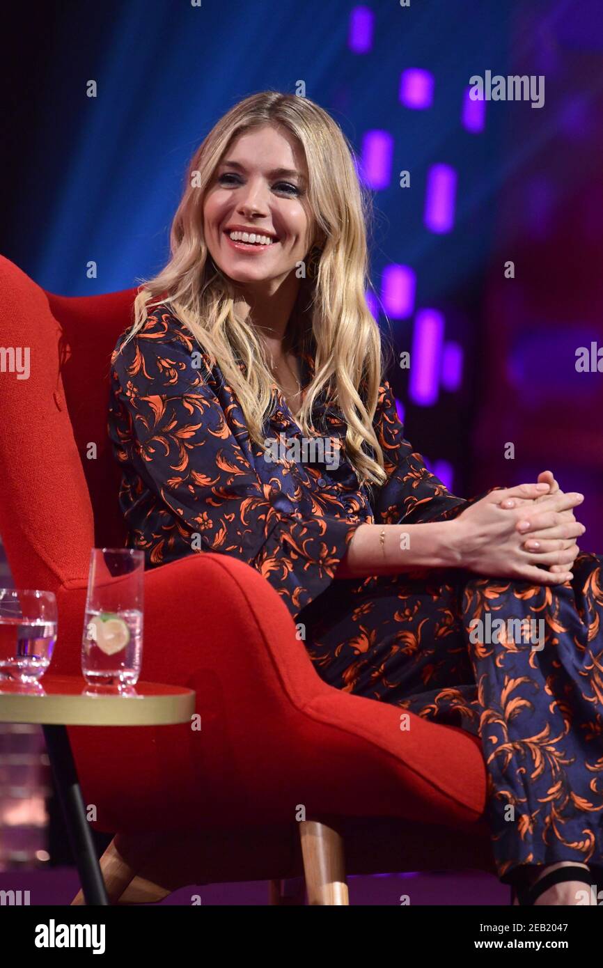 EDITORIAL USE ONLY Sienna Miller during filming for the Graham Norton ...