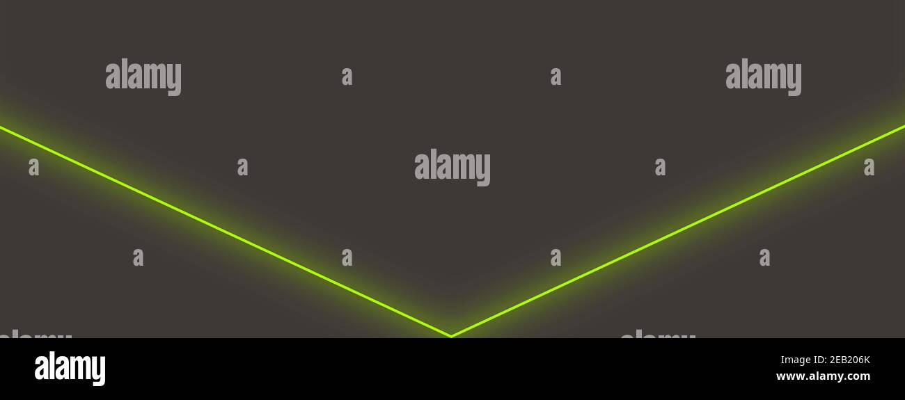 Abstract dark background with yellow neon line. Geometric neon light ...