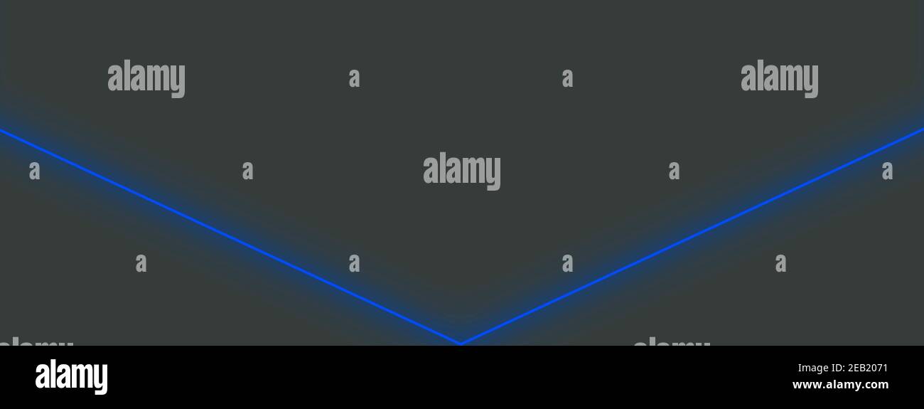 Abstract dark background with blue neon line. Geometric neon light ...