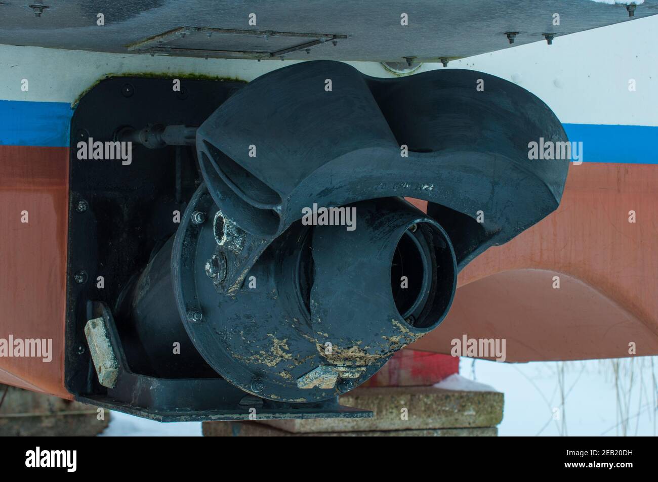Jet drive on a motorboat on land Stock Photo - Alamy
