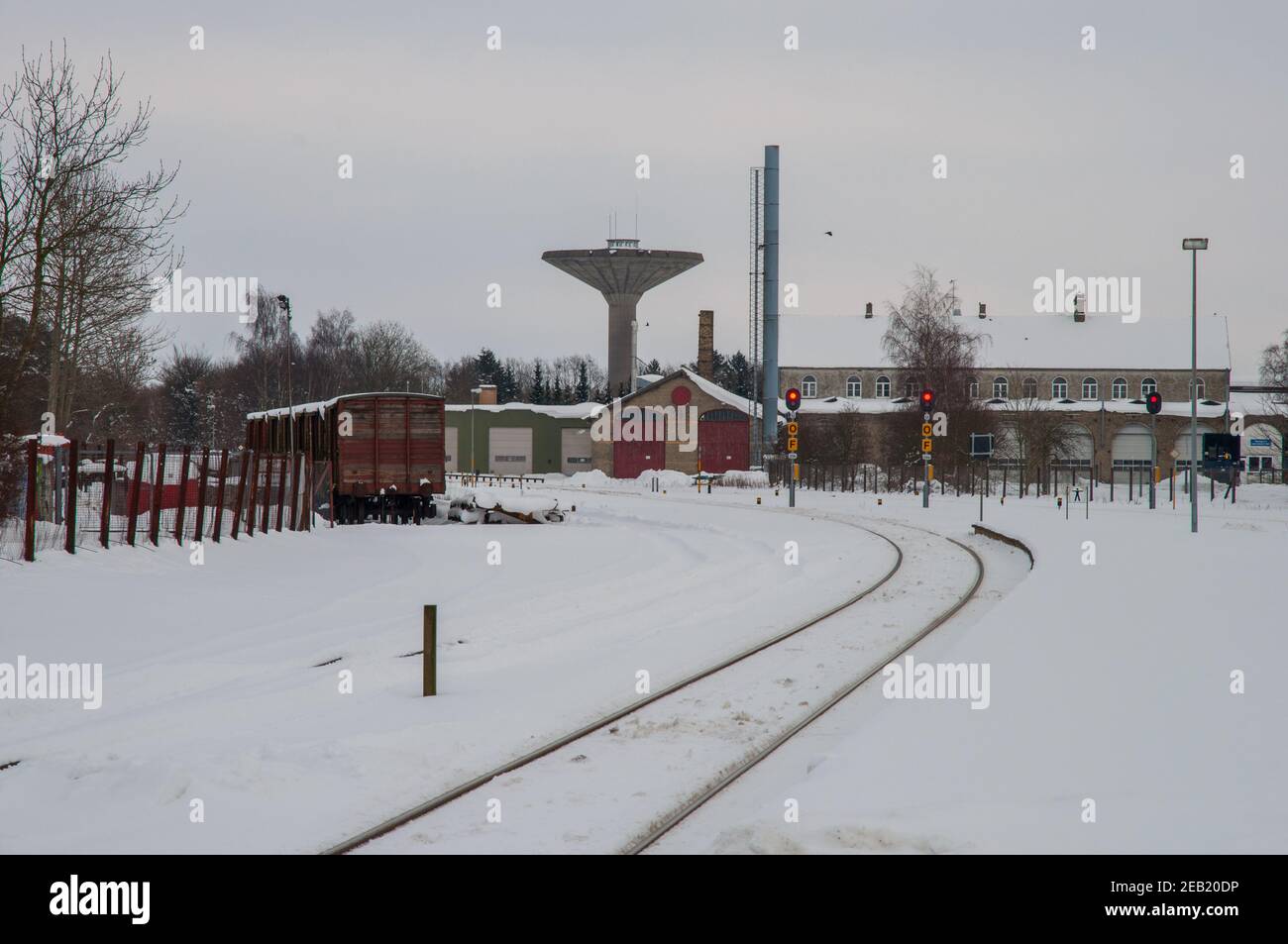 railway through town of Maribo in Denmark Stock Photo - Alamy