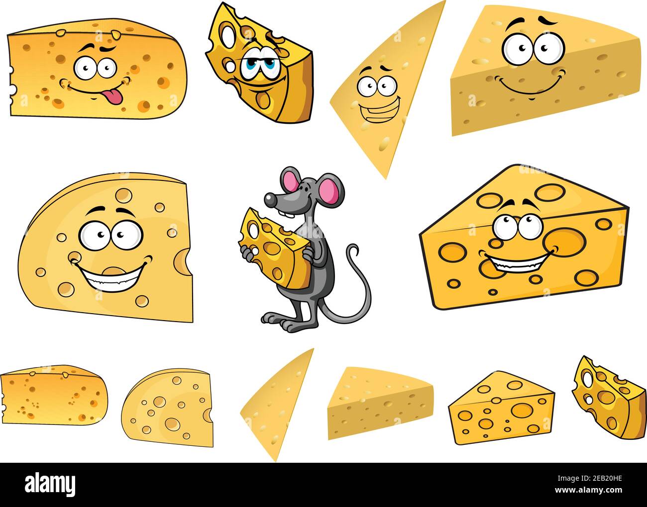 Mouse in swiss cheese cheese Stock Vector Images - Alamy