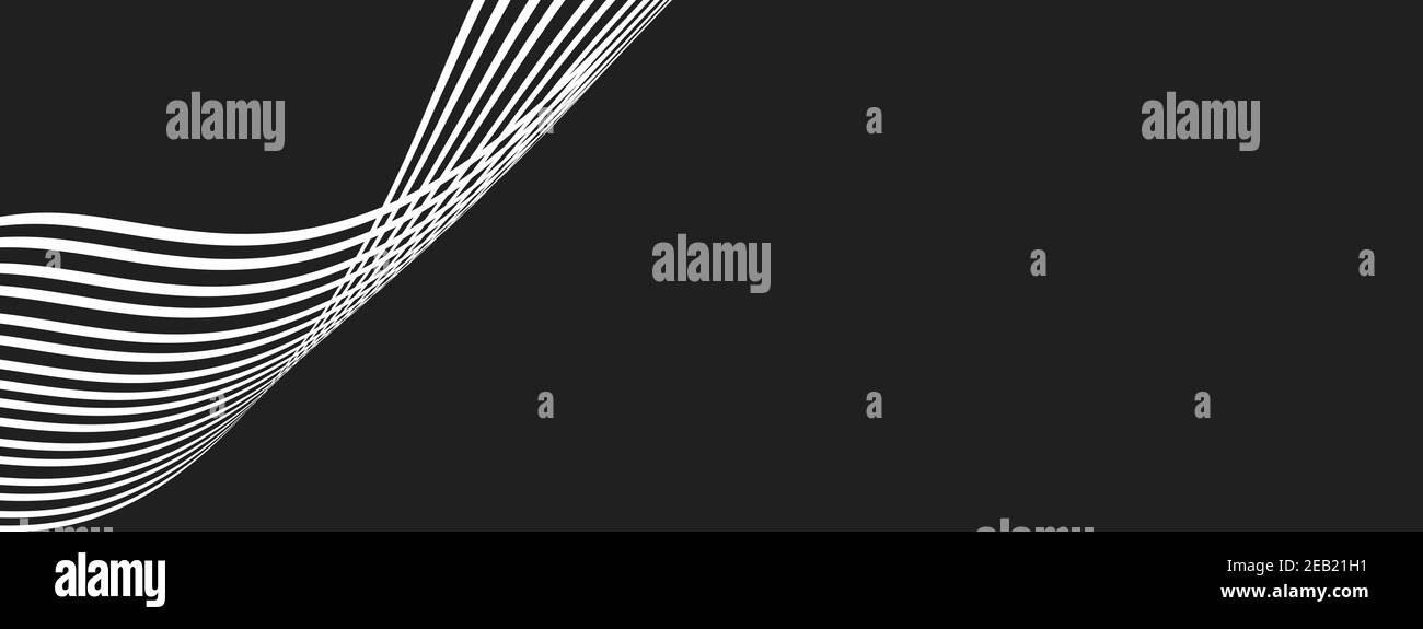 Abstract white wave element for design. Curved wavy line, smooth stripe ...