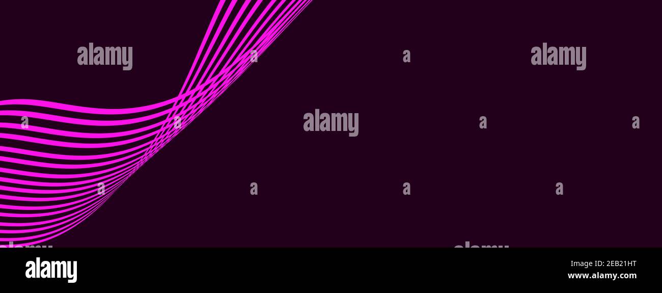 Abstract purple wave element for design. Curved wavy line, smooth ...