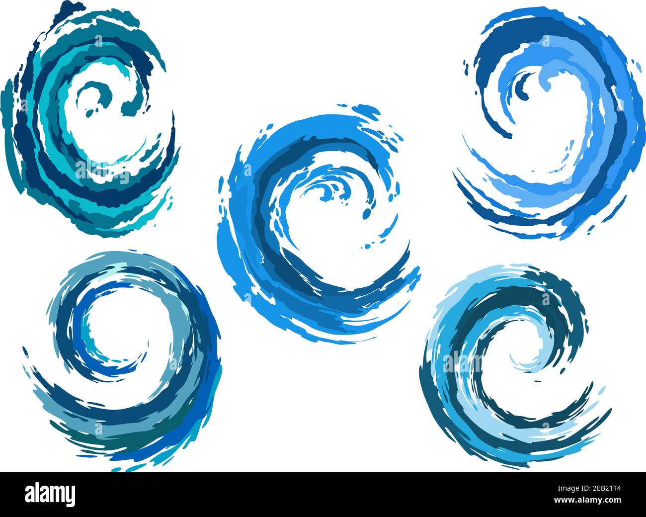 Blue rounded sea waves set in surf or storm for nature, environment or ...