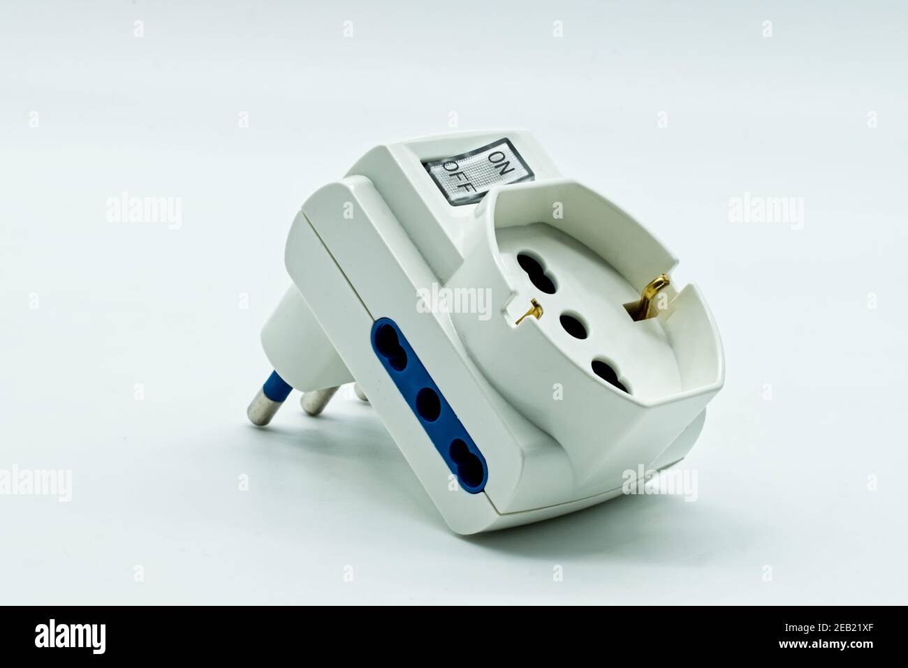 Electric socket plug adapter with on-off switch Stock Photo - Alamy