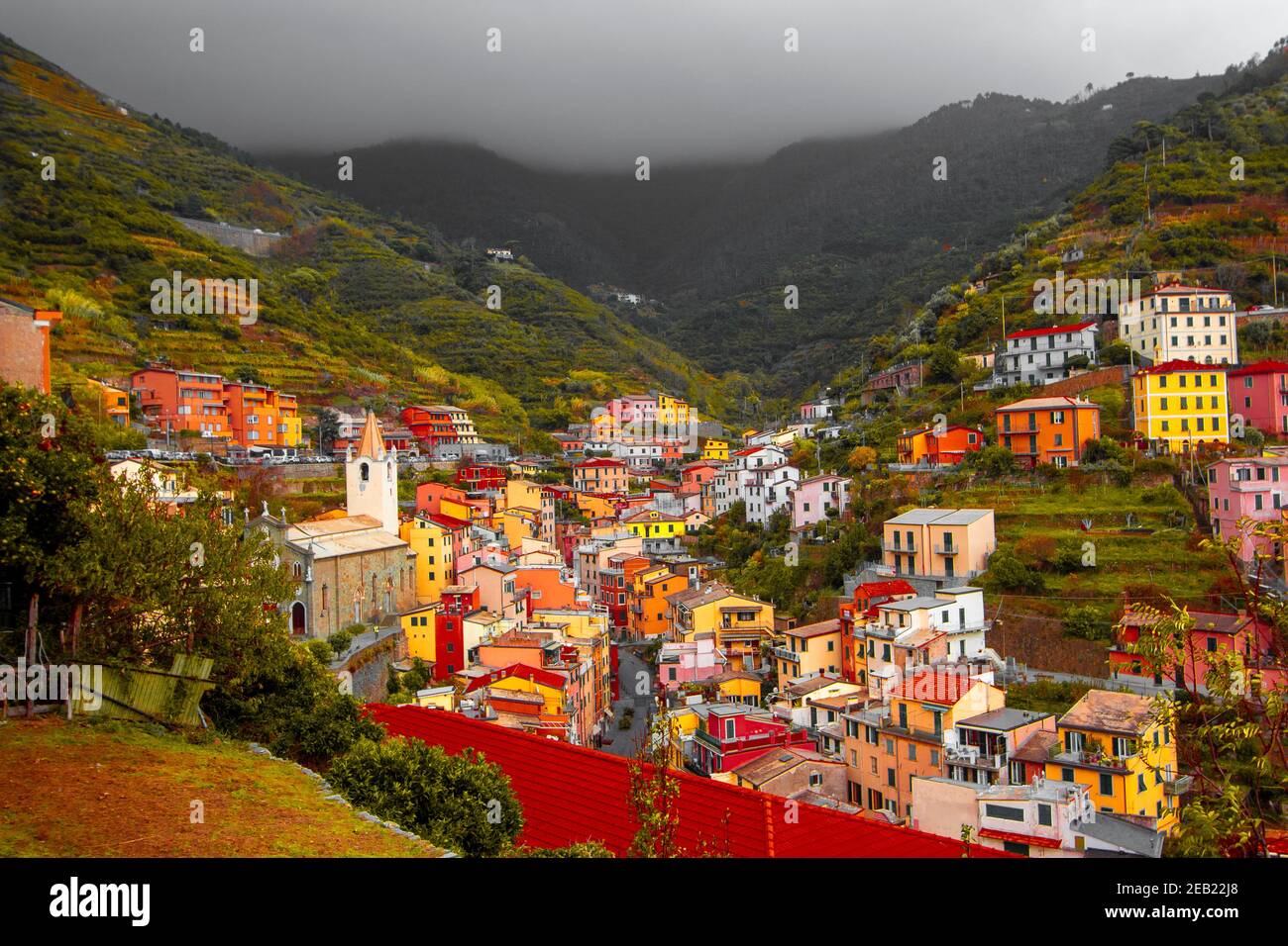 Riomaggiore, Liguria Italy. Traditional typical Italian village in ...