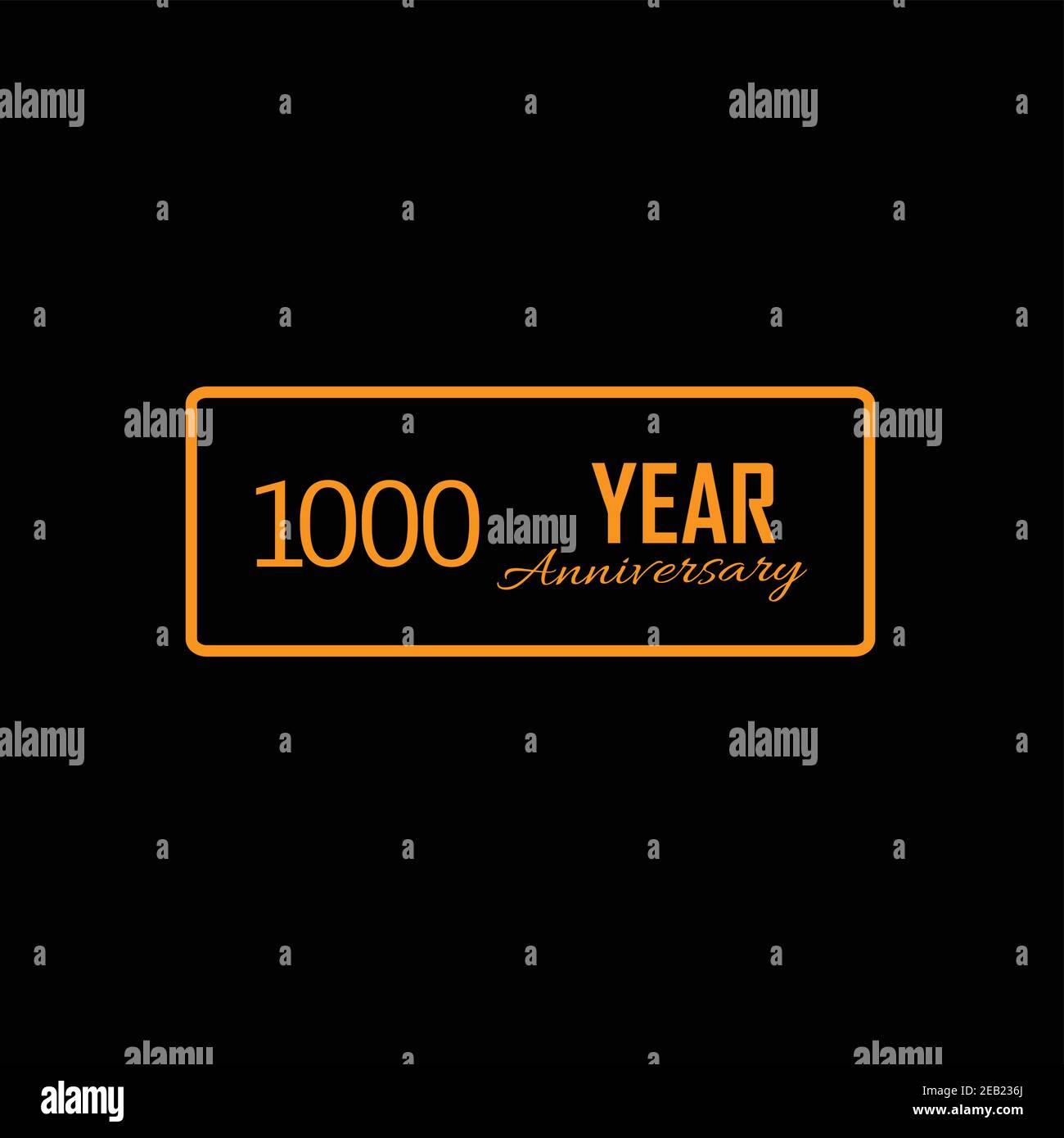 1000 Happy year anniversary lettering text banner, black color. Vector ...