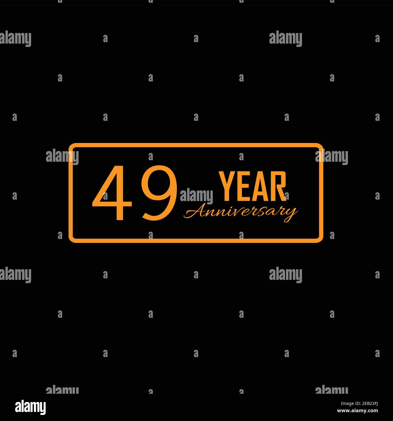 49 Happy year anniversary lettering text banner, black color. Vector ...