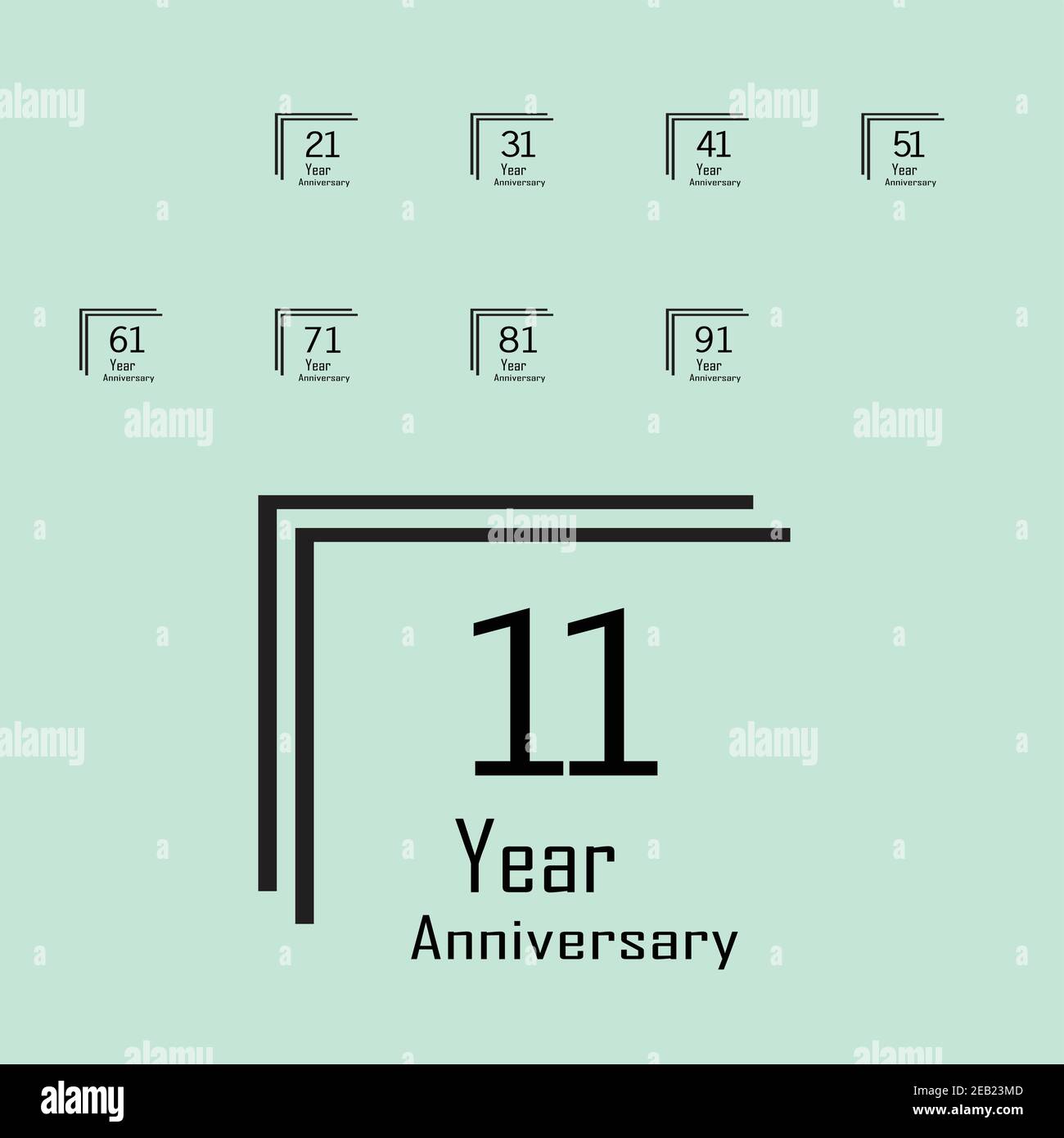 Set Anniversary Modern Stamp Seal for Birthday Wedding Party Stock ...