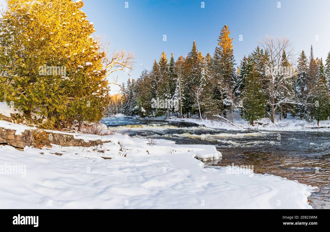 Furnace Falls Irondale Kinmount Ontario Canada in winter Stock Photo ...