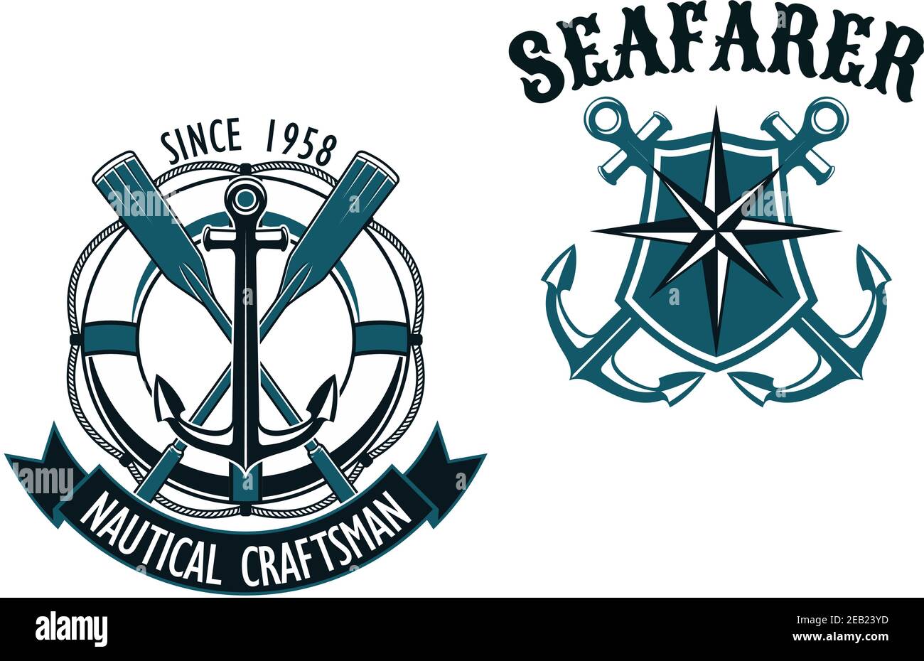 Crossed oars logo hi-res stock photography and images - Alamy