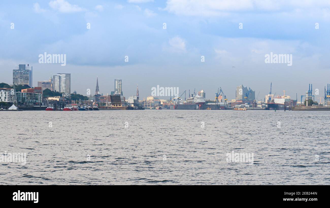 HAMBURG: Harbor with the Elbphilharmonie opera house in Hamburg Germany ...