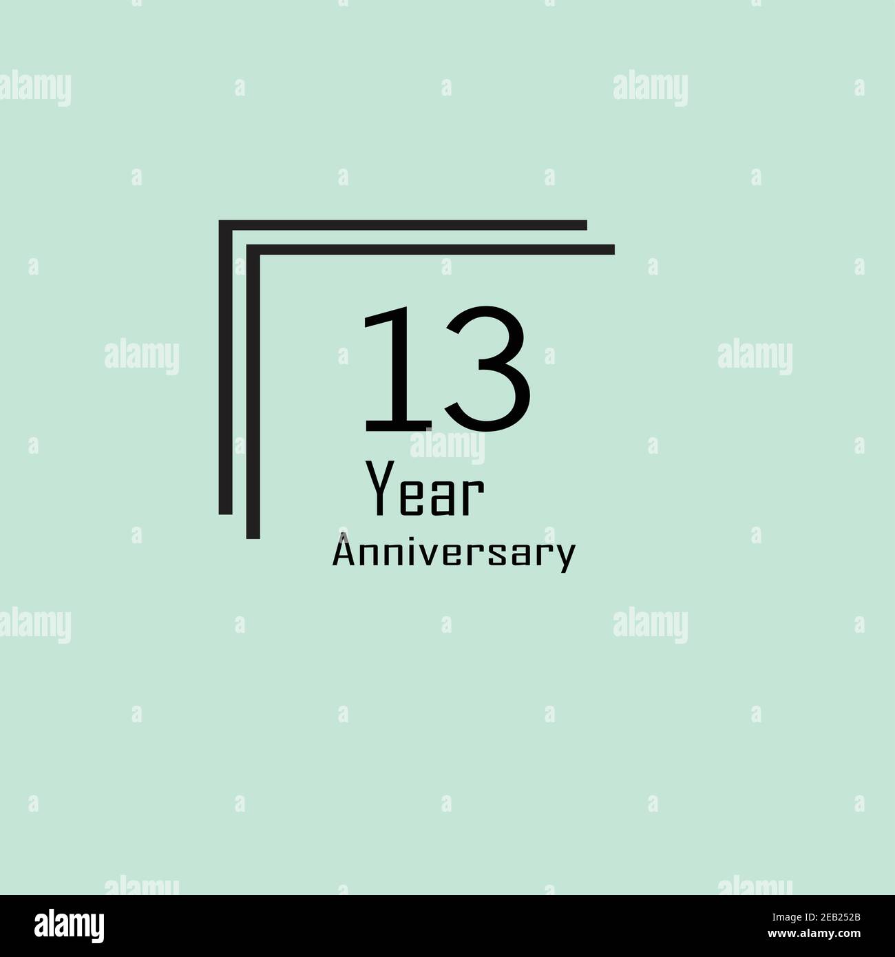 13 Anniversary Modern Stamp Seal for Birthday Wedding Party Stock ...