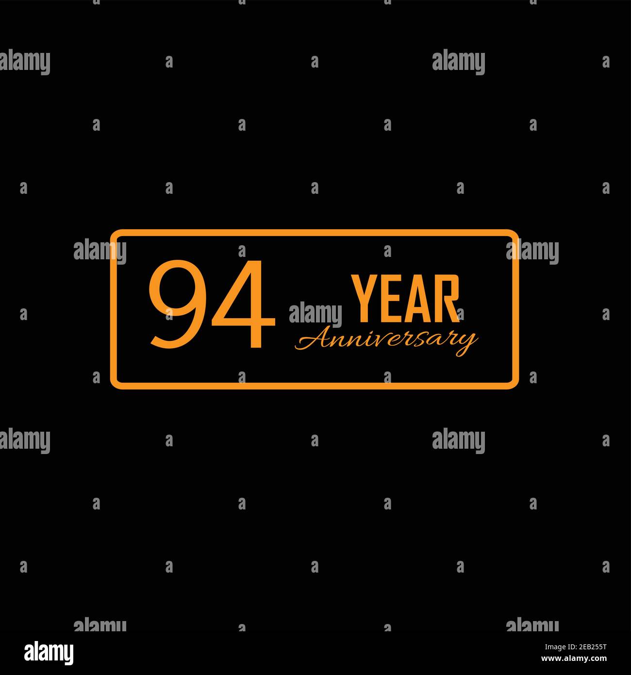 94 Happy year anniversary lettering text banner, black color. Vector ...