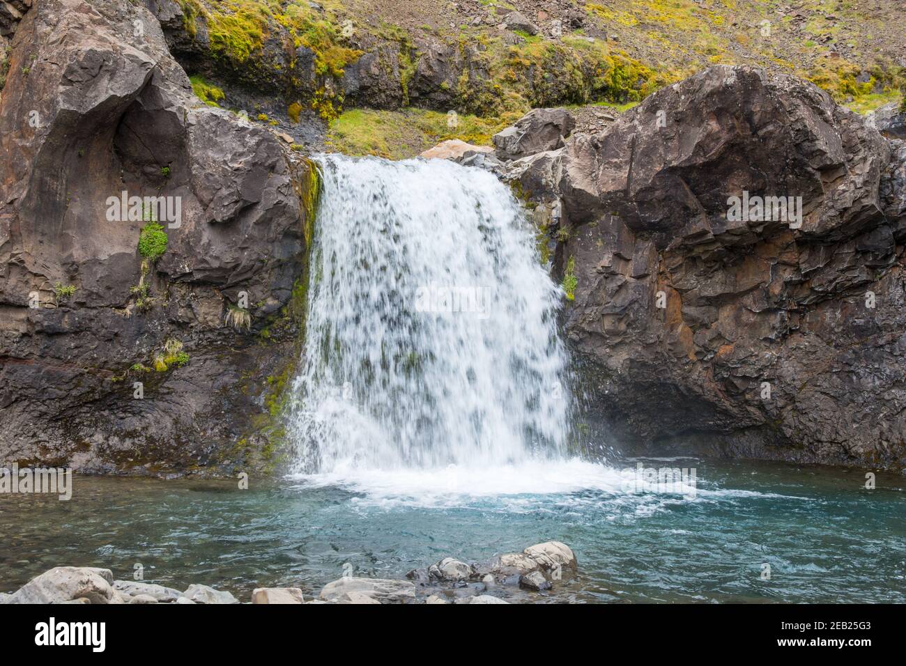 Small waterfall in Grjota river in Hornafjordur south Iceland Stock ...