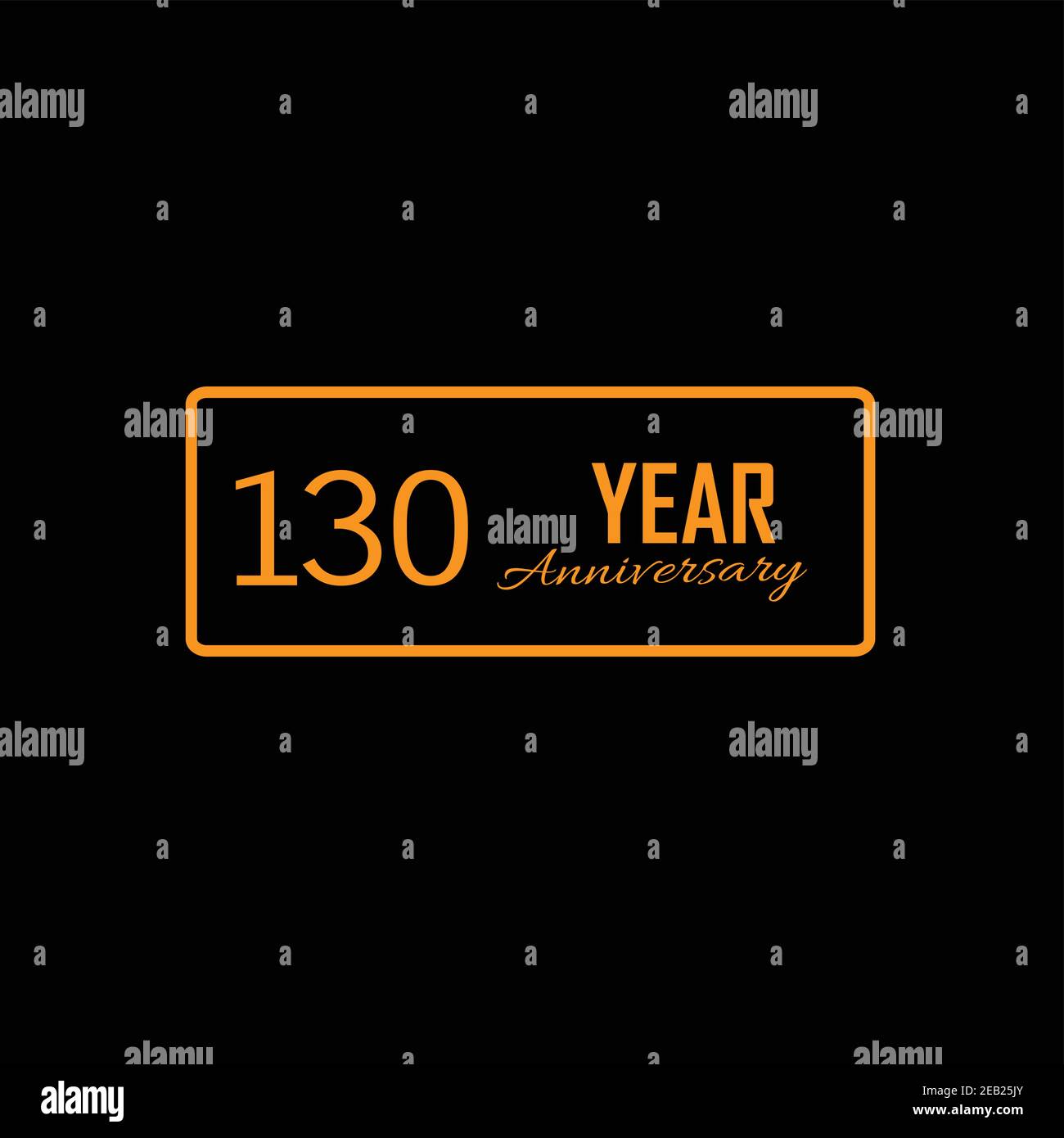 130 Happy year anniversary lettering text banner, black color. Vector ...