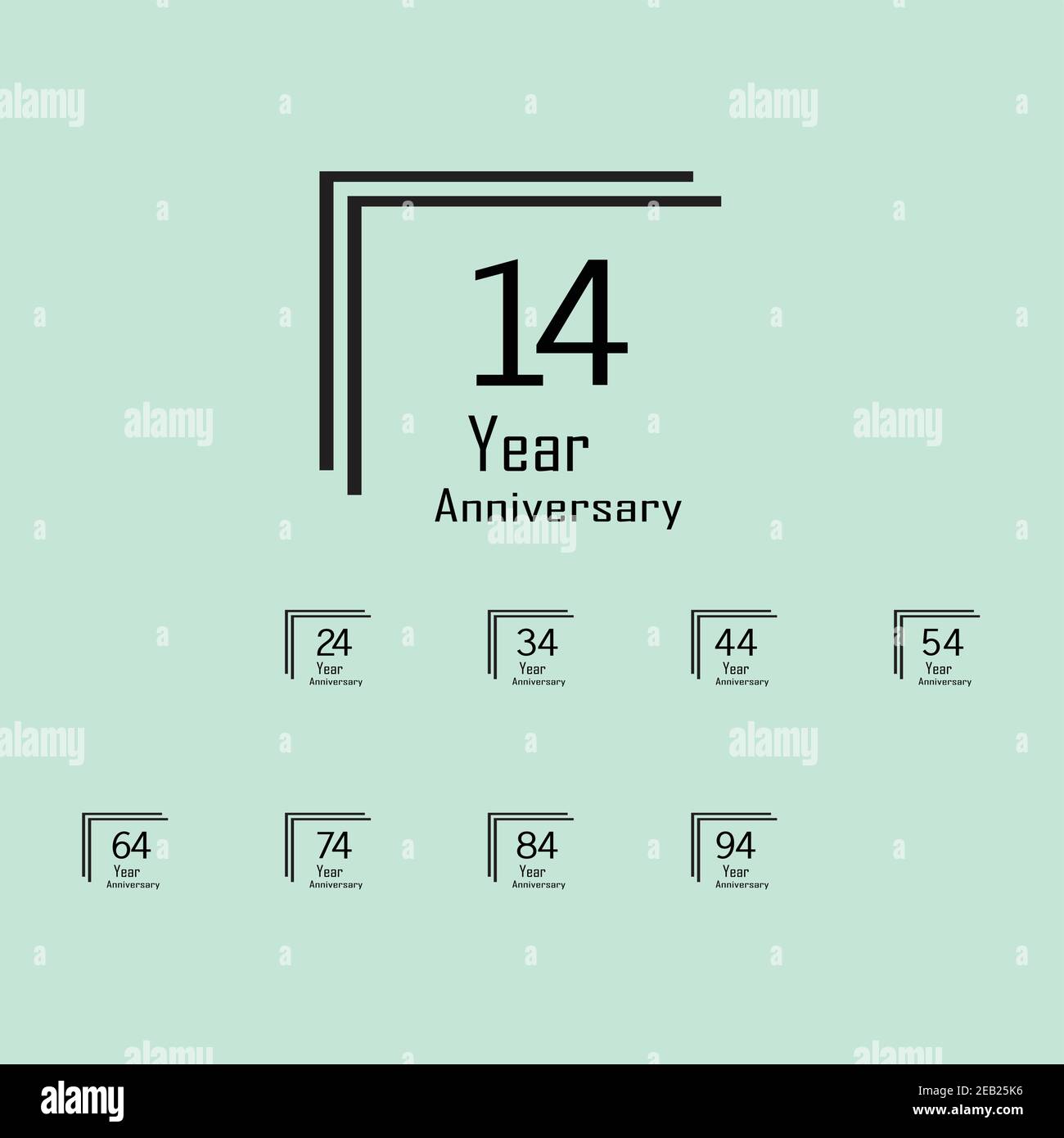 Set Anniversary Modern Stamp Seal for Birthday Wedding Party Stock ...