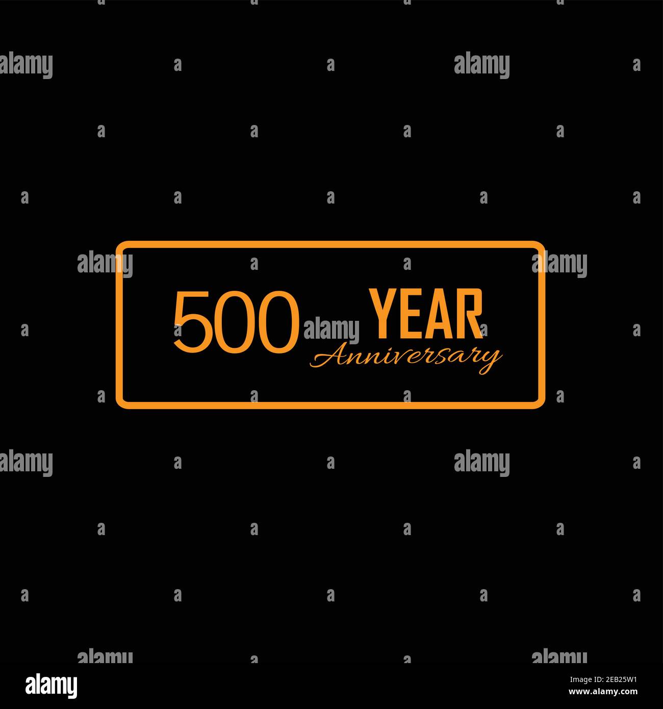 500 Happy year anniversary lettering text banner, black color. Vector ...