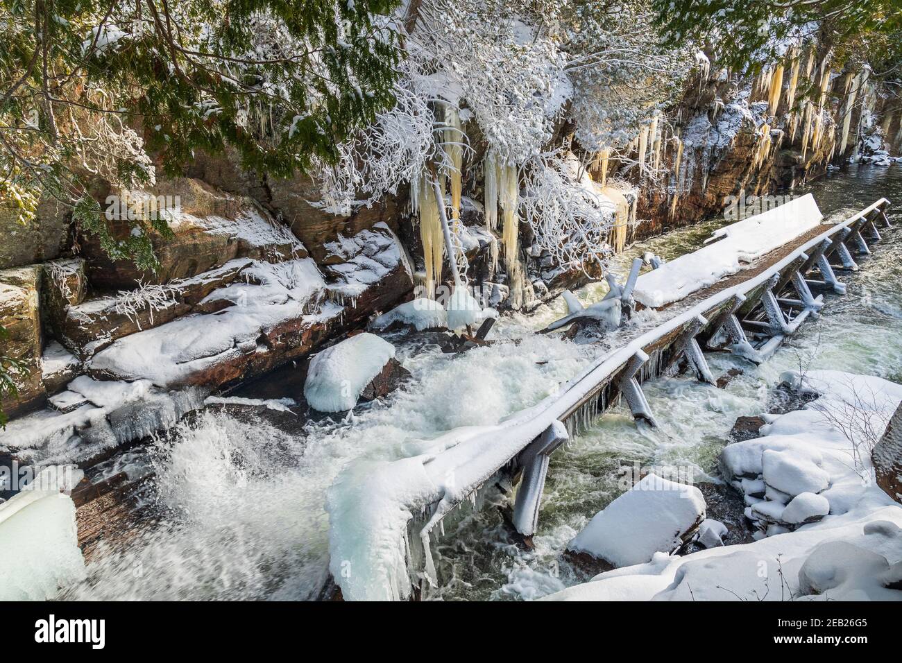 Hawk Lake Log Chute Algonquin Highlands Haliburton County Ontario ...
