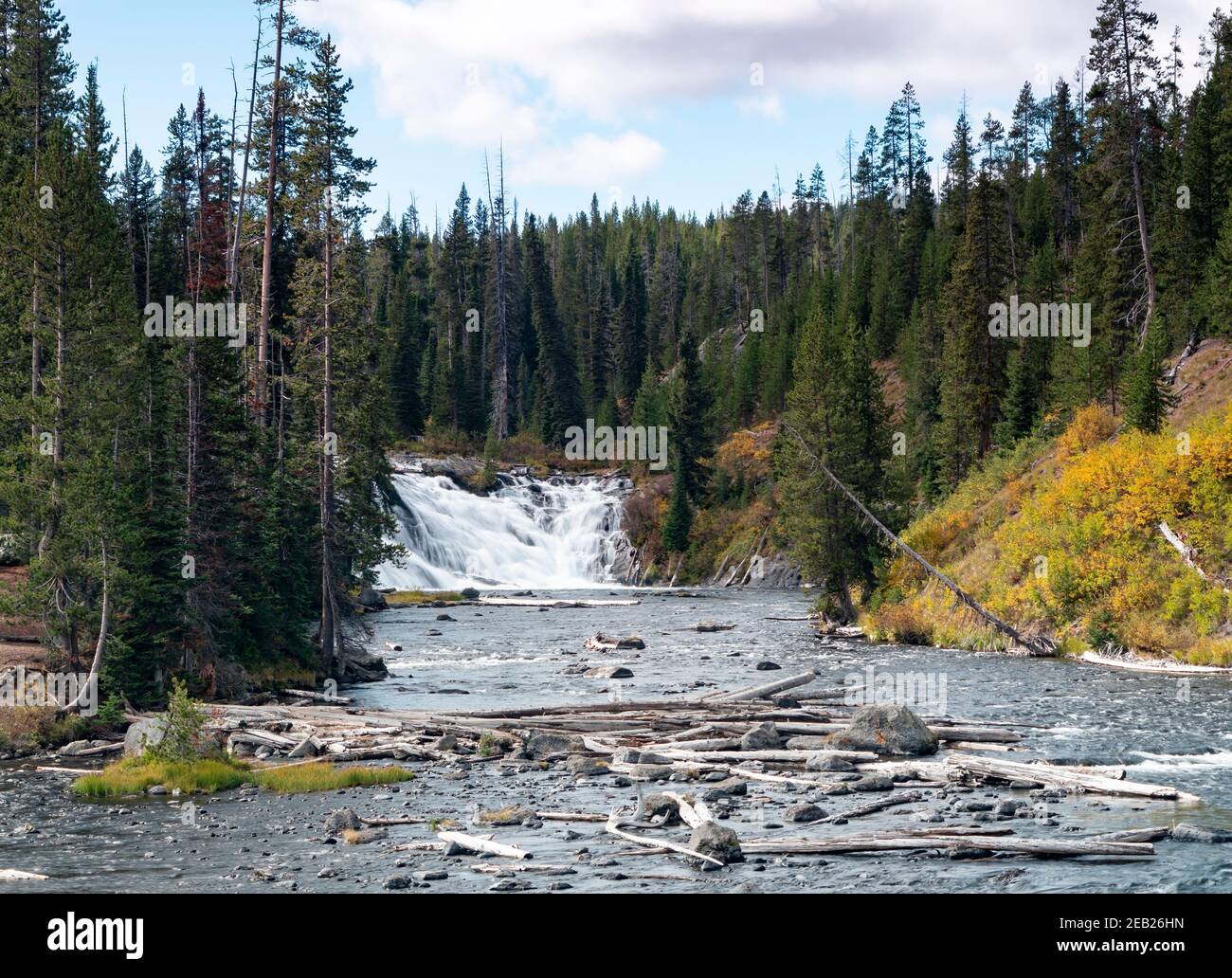 autumn long exposure shot of lewis falls with fall foliage at ...