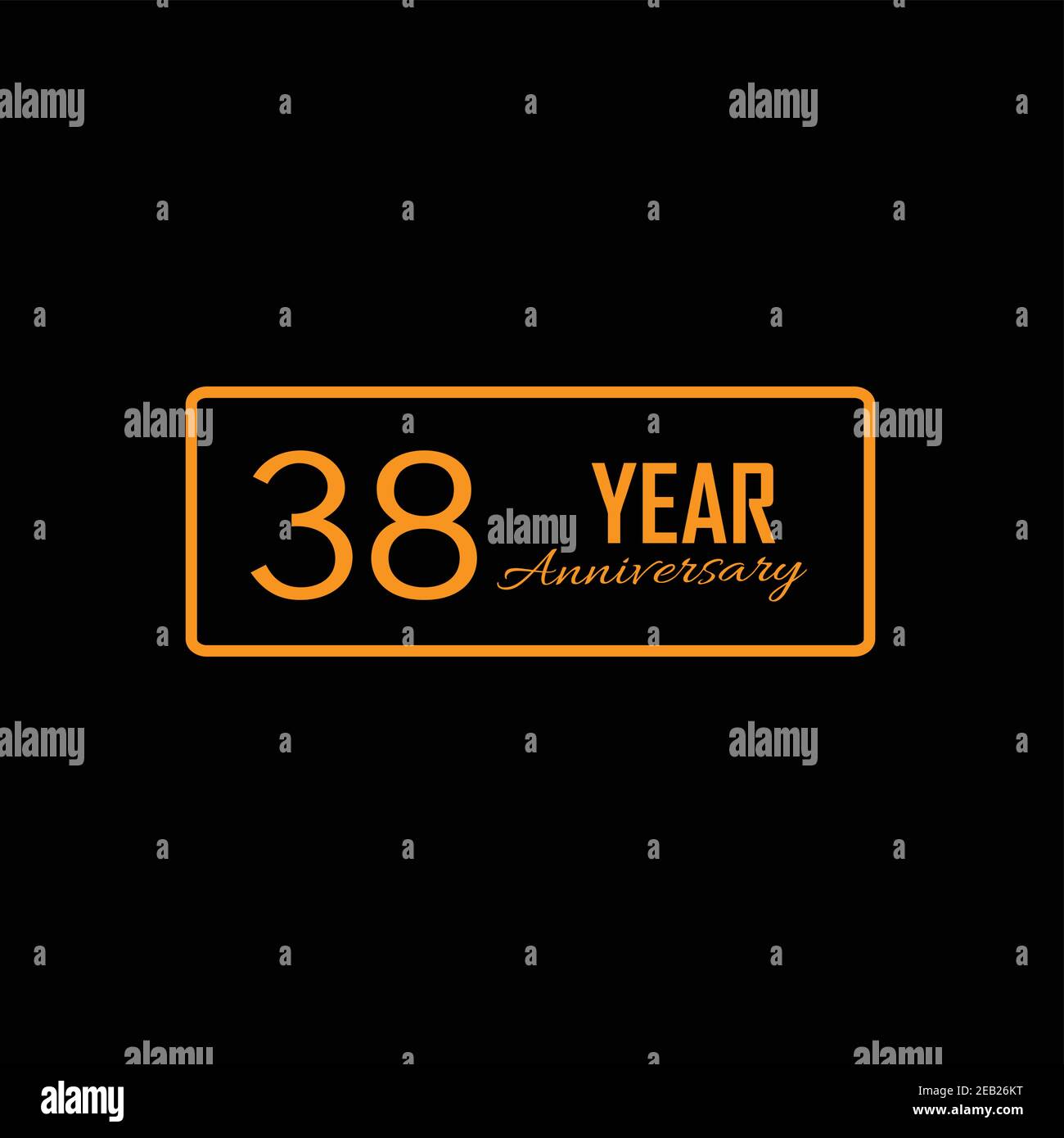 38 Happy year anniversary lettering text banner, black color. Vector ...