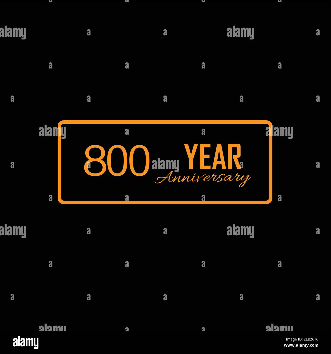 800 Happy year anniversary lettering text banner, black color. Vector ...