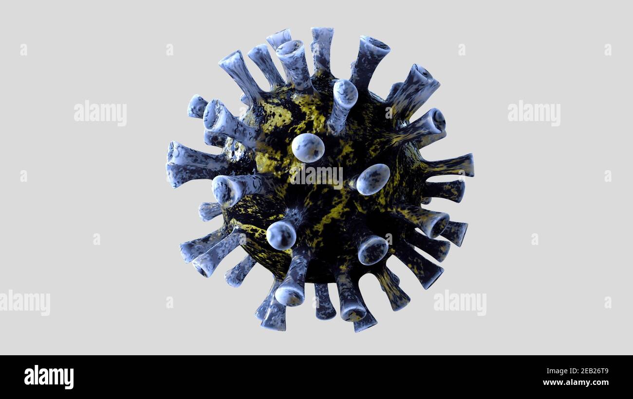 3D illustration. Coronavirus outbreak infecting respiratory system ...