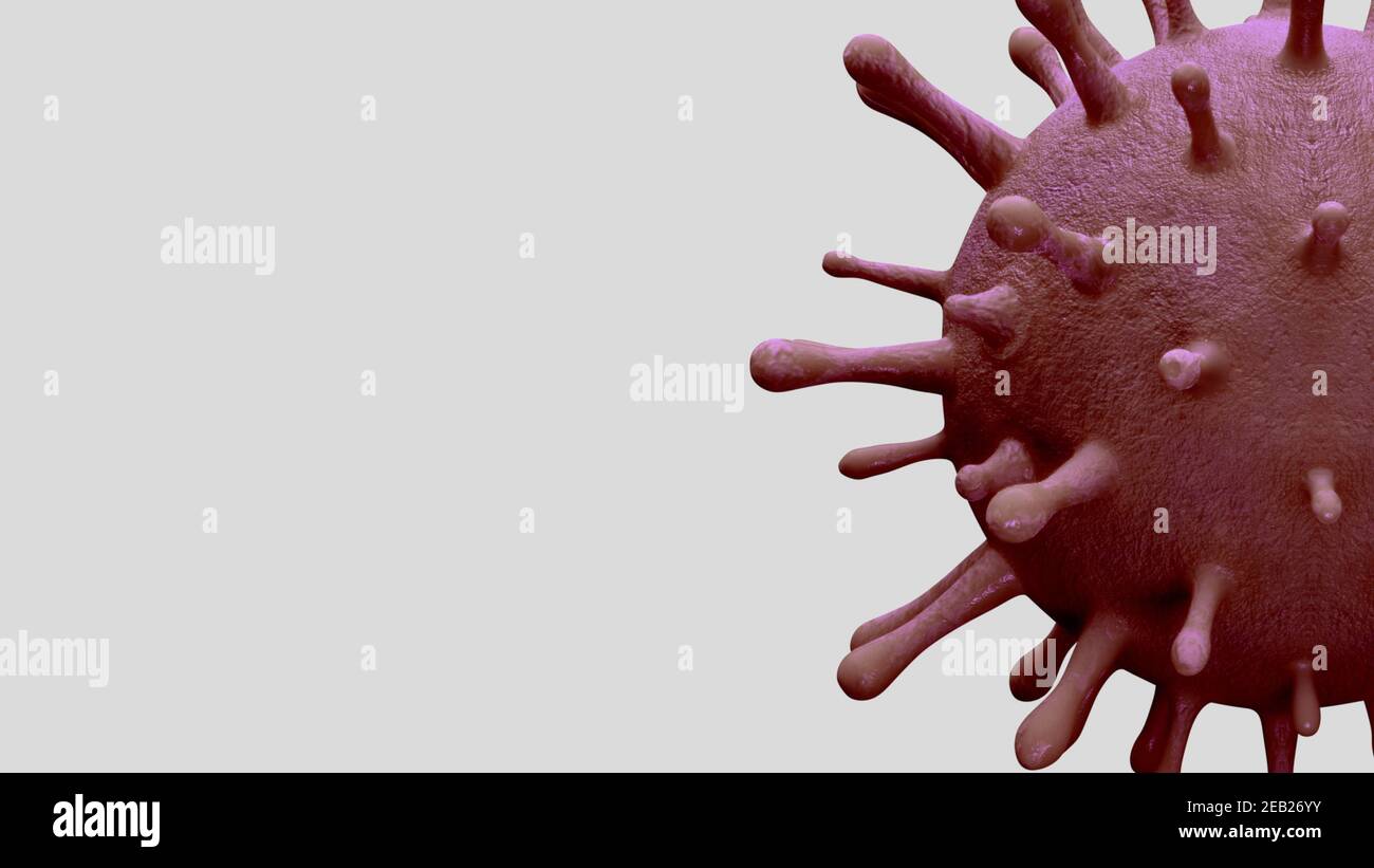 3D illustration. Coronavirus outbreak infecting respiratory system ...