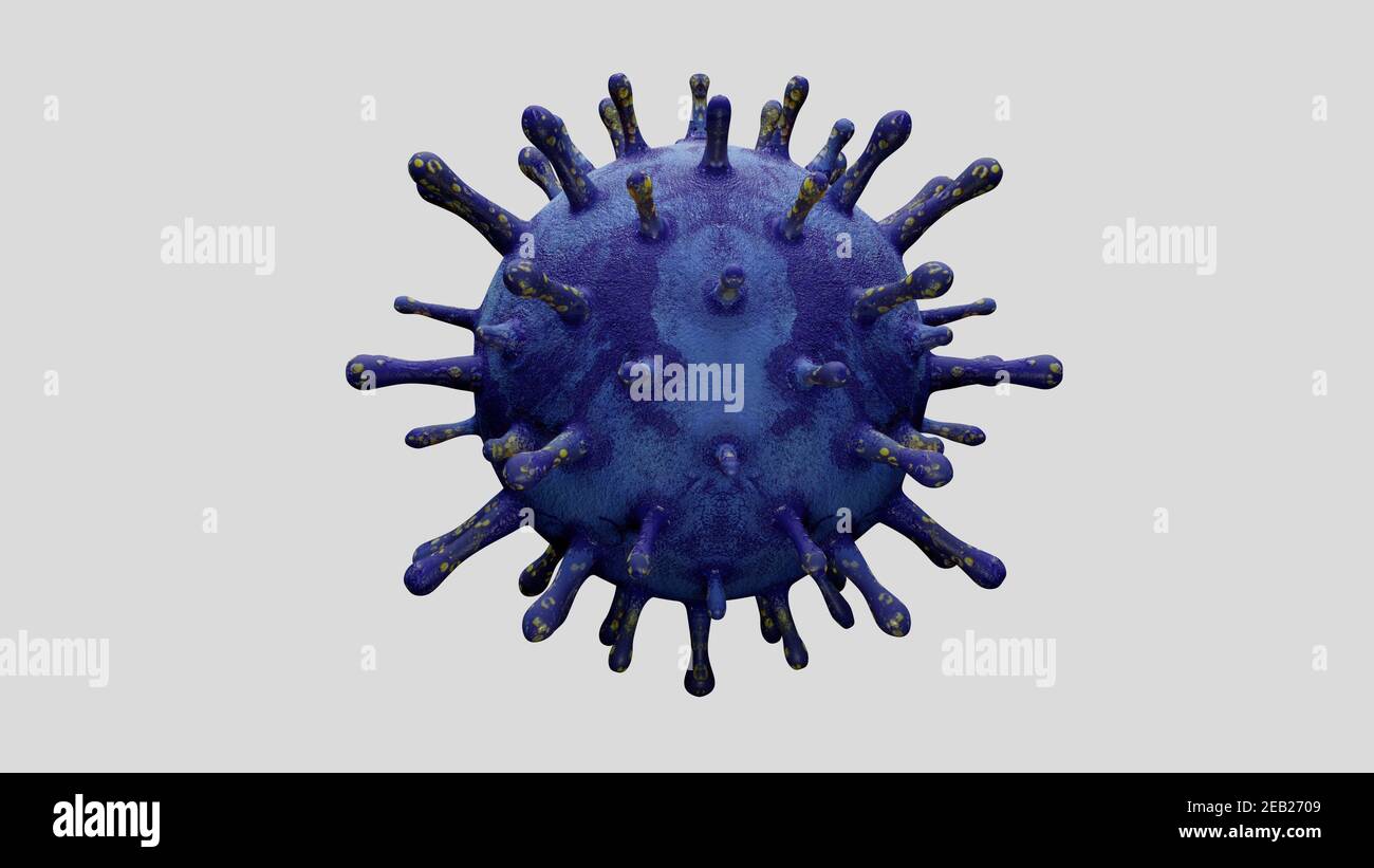 3D illustration. Coronavirus outbreak infecting respiratory system ...
