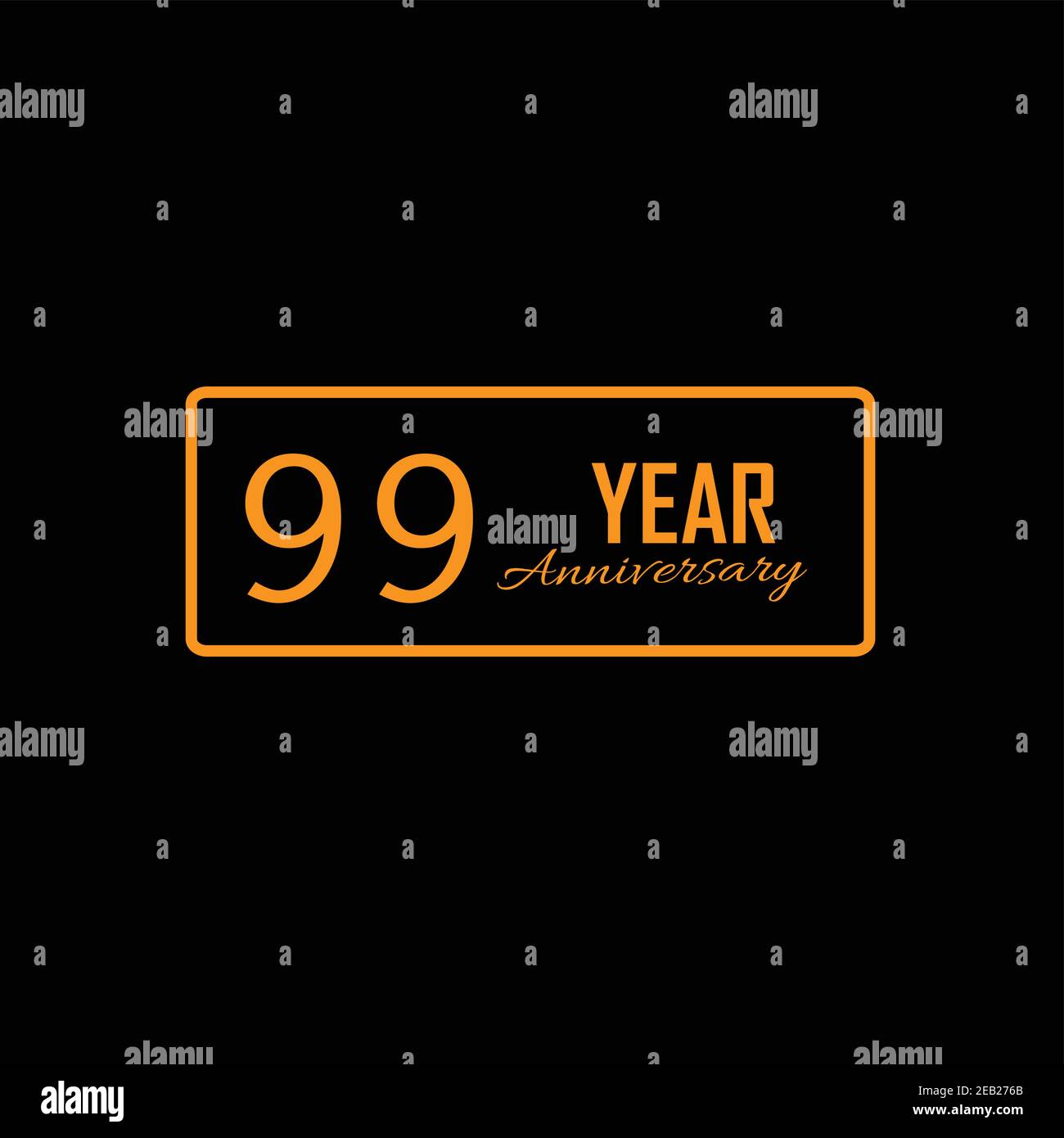 99 Happy year anniversary lettering text banner, black color. Vector ...