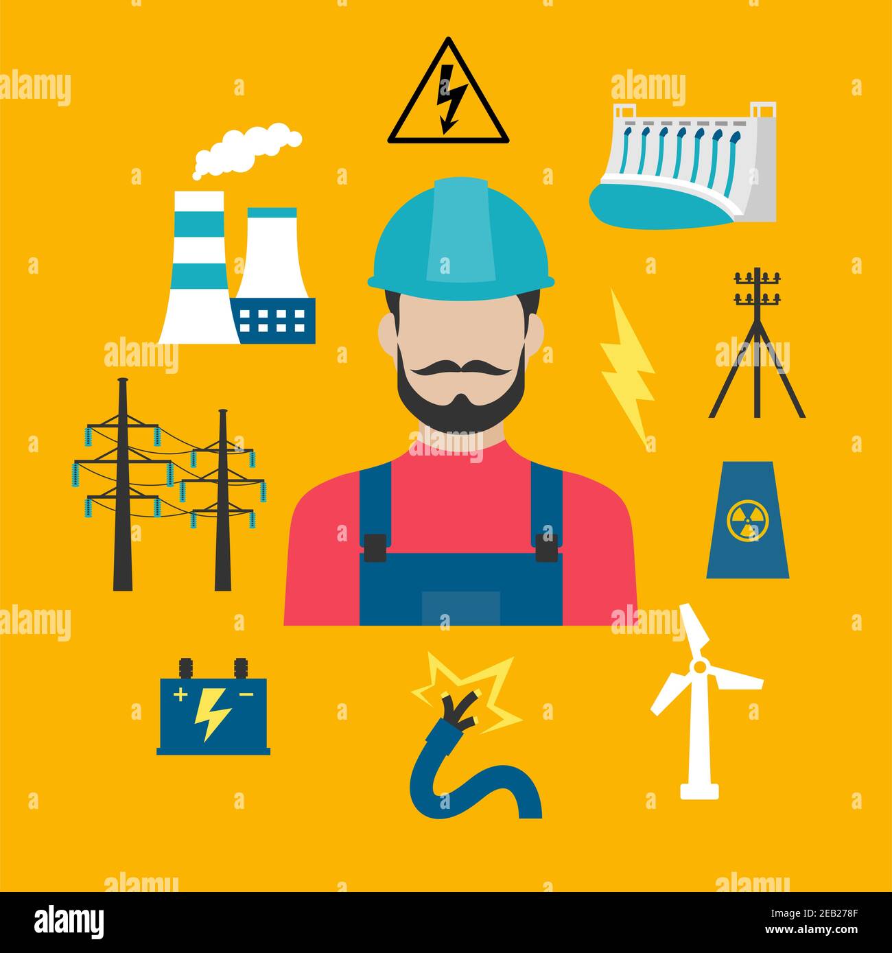 Power generation plant engineer Stock Vector Images - Alamy