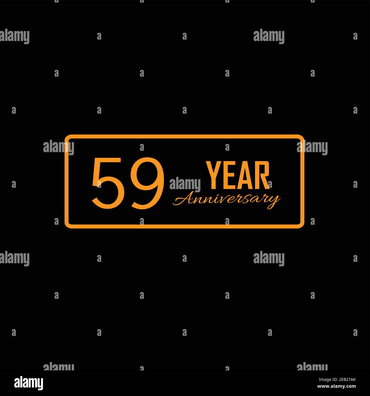 59 Happy year anniversary lettering text banner, black color. Vector ...