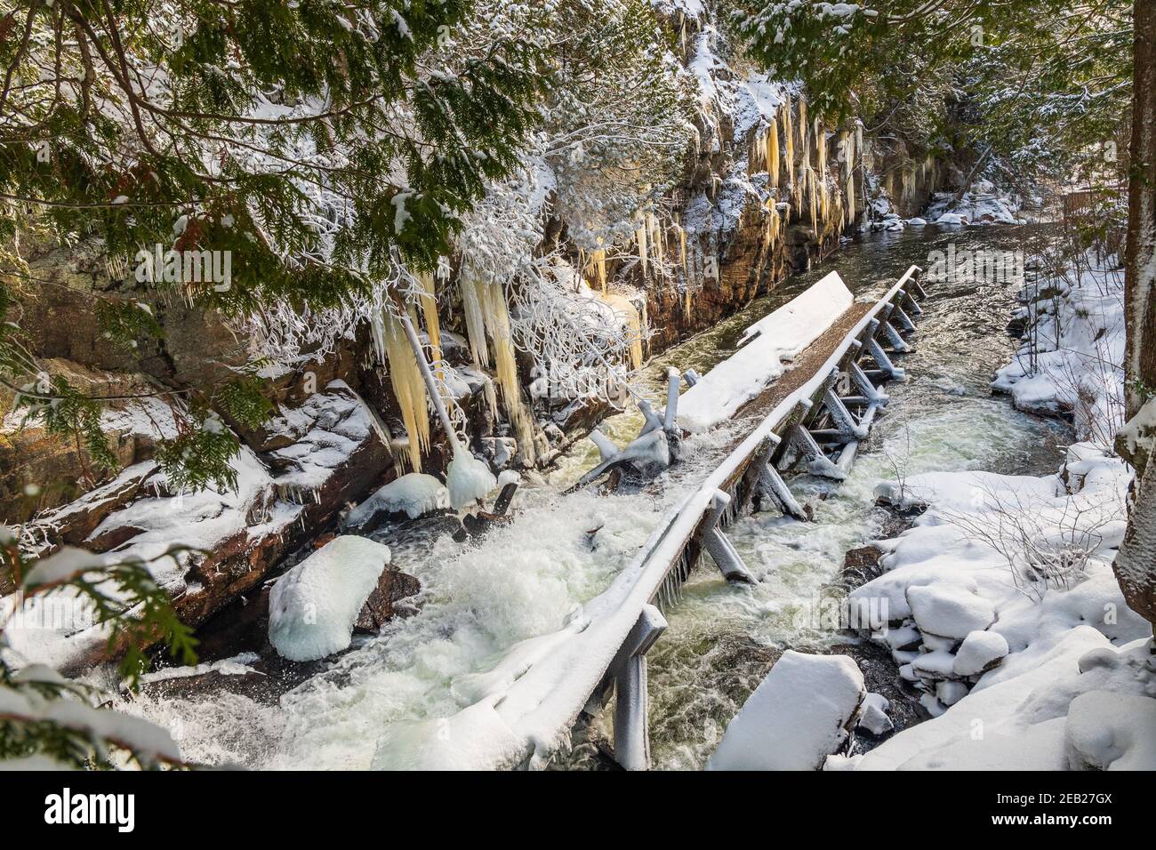Hawk Lake Log Chute Algonquin Highlands Haliburton County Ontario ...