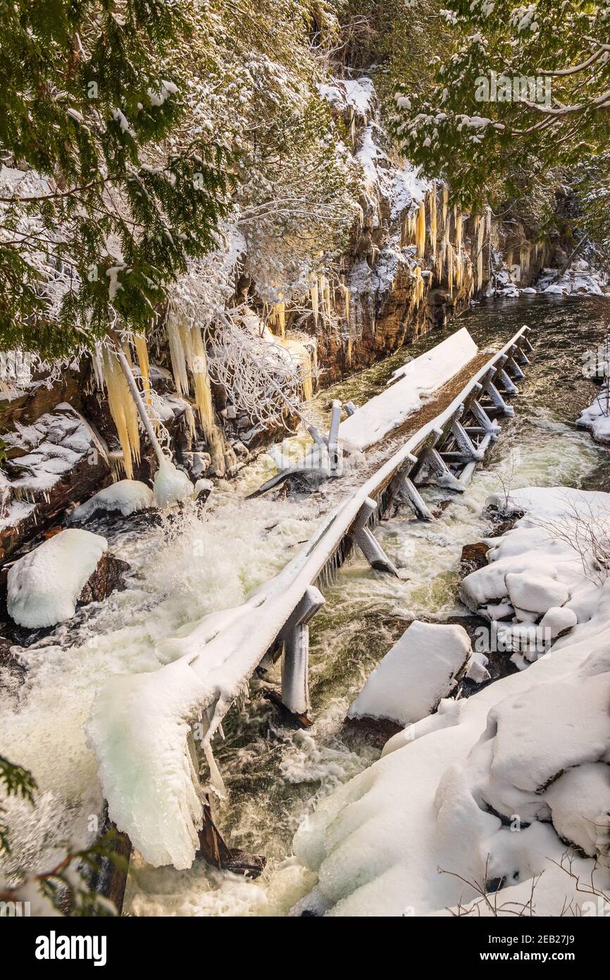 Hawk Lake Log Chute Algonquin Highlands Haliburton County Ontario ...