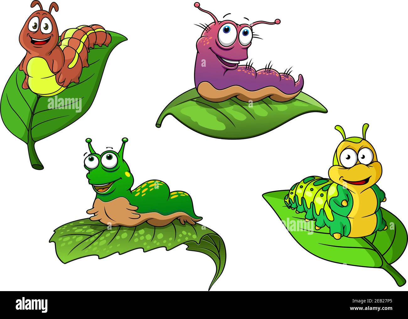 Caterpillar On Leaf Clip Art