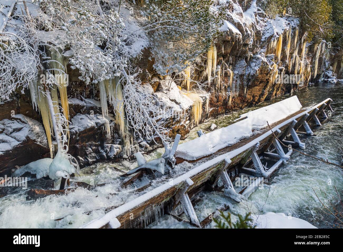 Hawk Lake Log Chute Algonquin Highlands Haliburton County Ontario ...