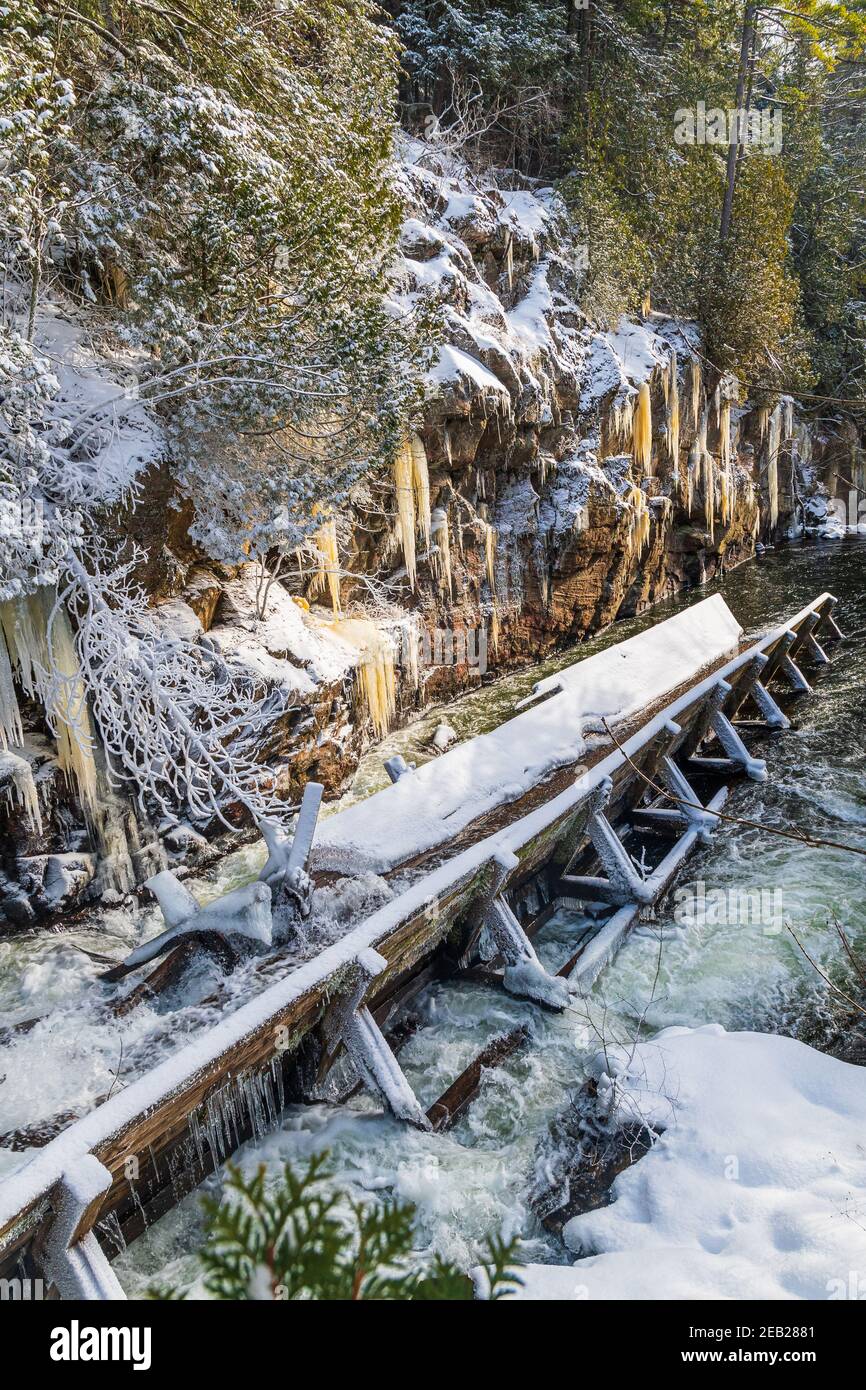 Hawk Lake Log Chute Algonquin Highlands Haliburton County Ontario ...