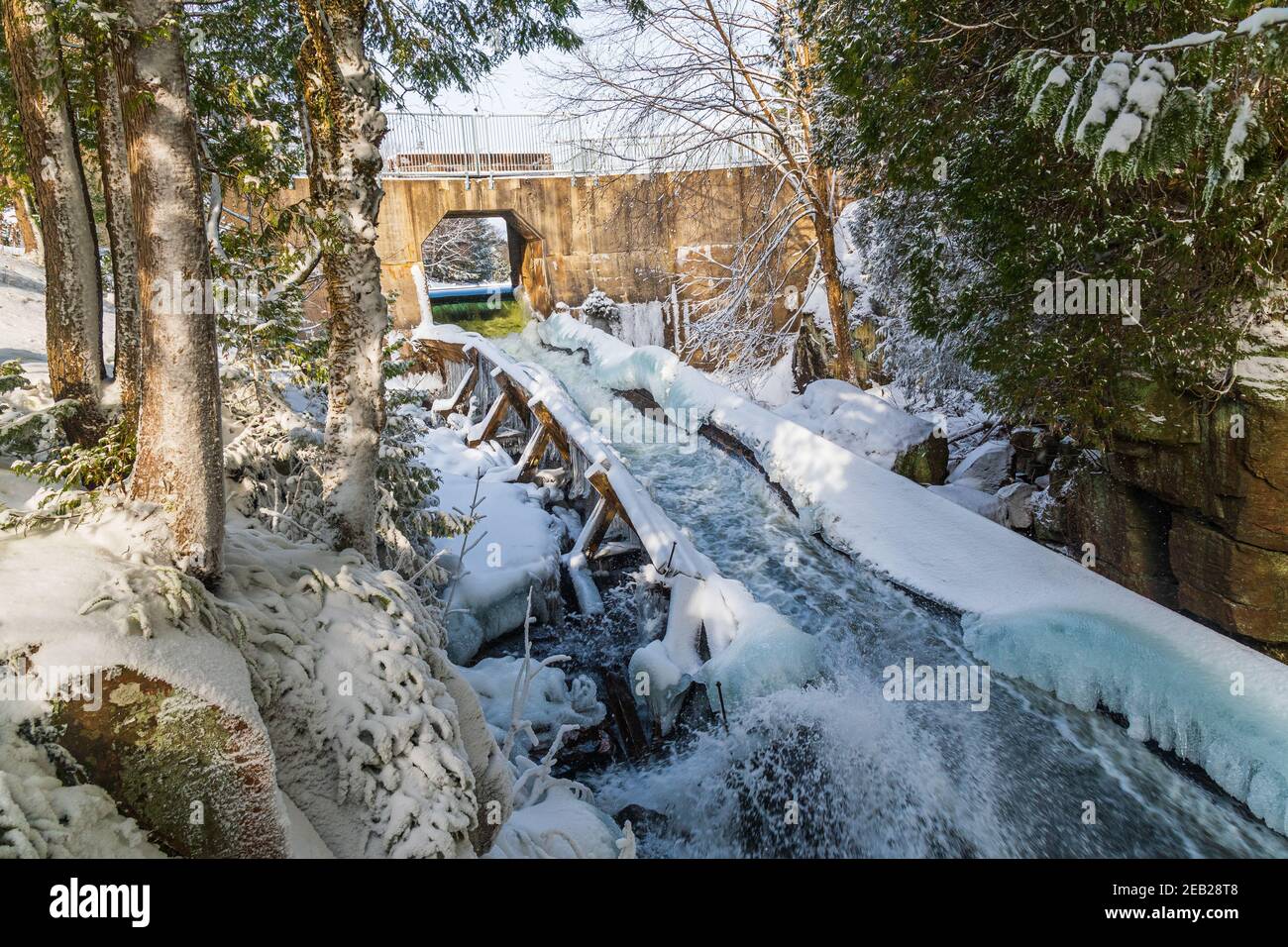 Hawk Lake Log Chute Algonquin Highlands Haliburton County Ontario ...