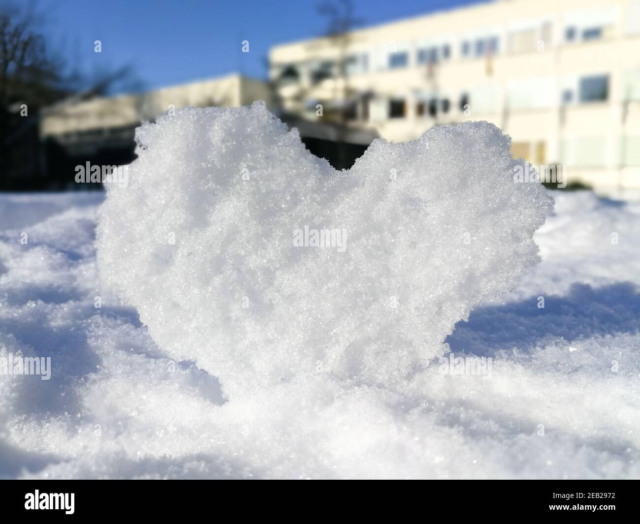 Heart shape made from ice and snow. Love concept in winter Stock Photo ...