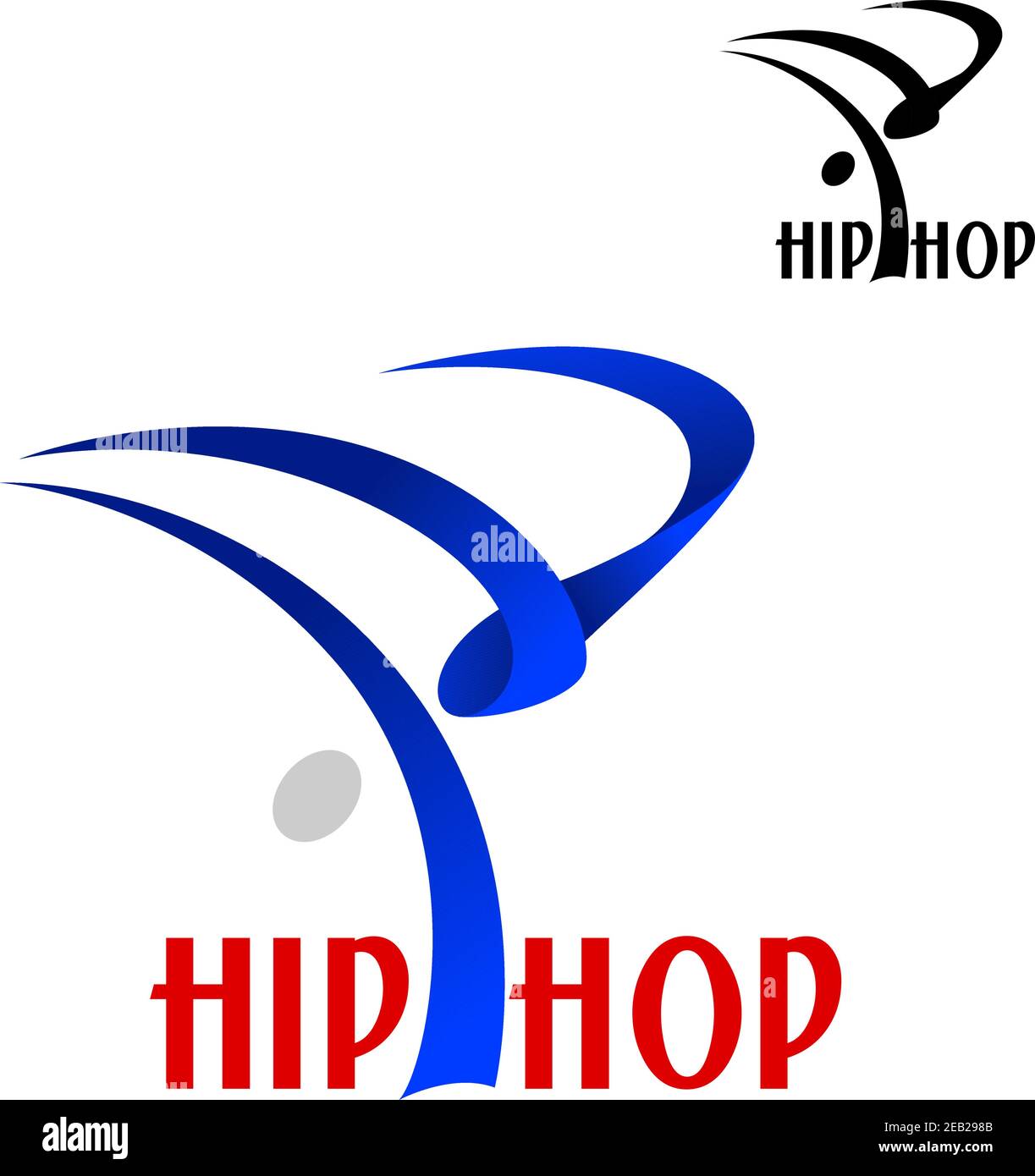 Hip hop dancer abstract blue silhouette doing acrobatic trick, for ...