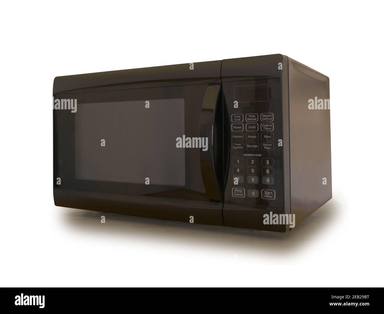 Black Microwave Isolated on White Background Stock Photo - Alamy