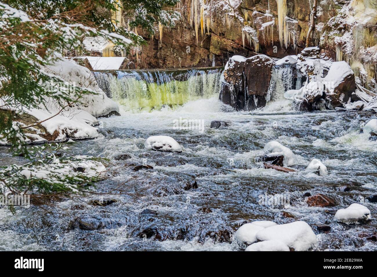 Hawk Lake Log Chute Algonquin Highlands Haliburton County Ontario ...