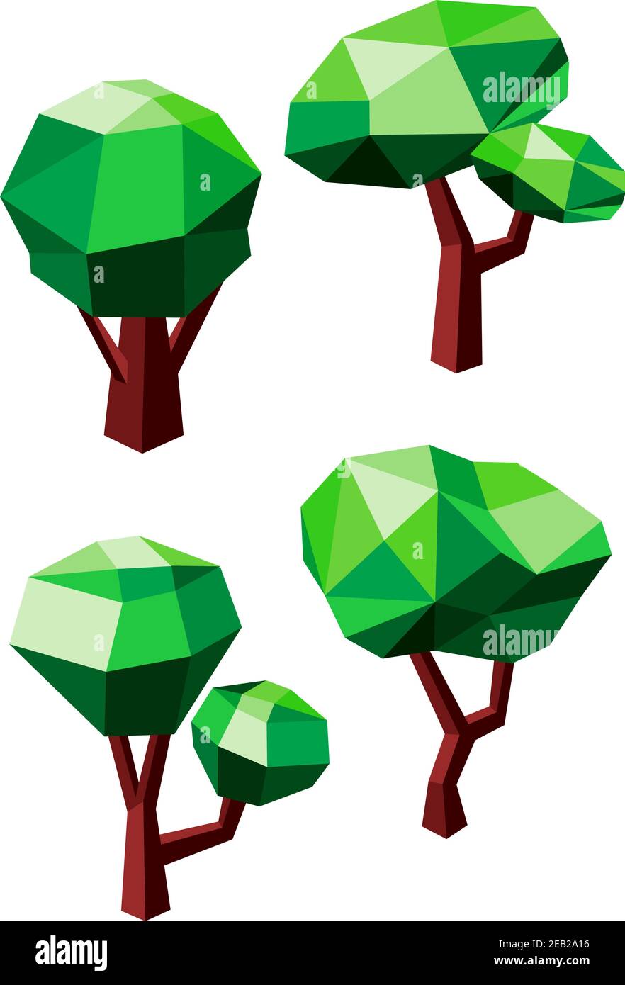 3d low poly trees Stock Vector Images - Alamy