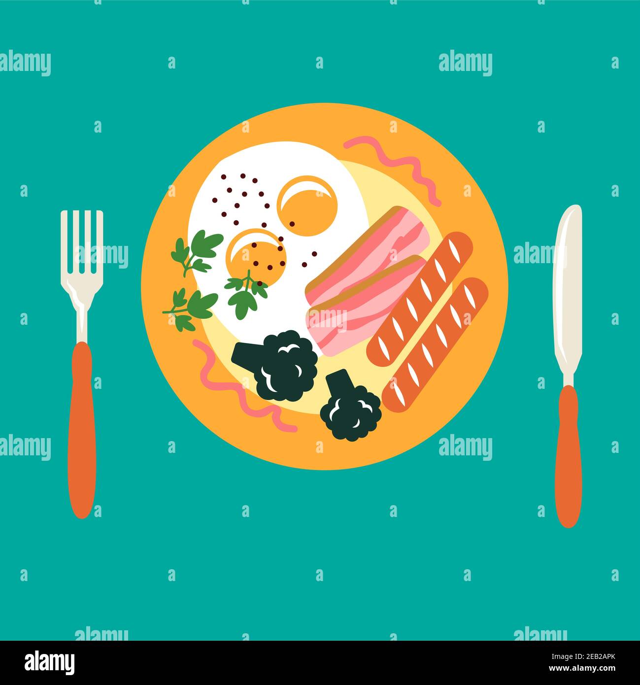 Fried egg meat in Stock Vector Images - Alamy