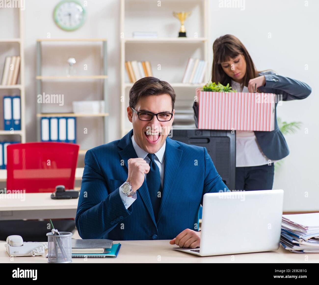 The person being fired from his work Stock Photo - Alamy