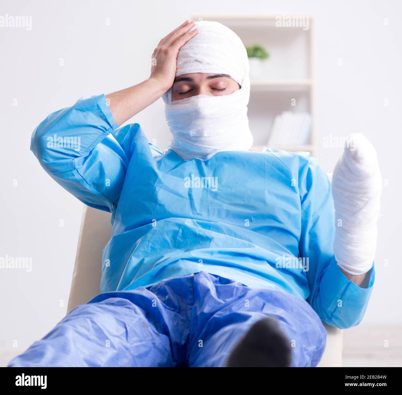 The man suffering from multiple broken bones and fractures Stock Photo ...